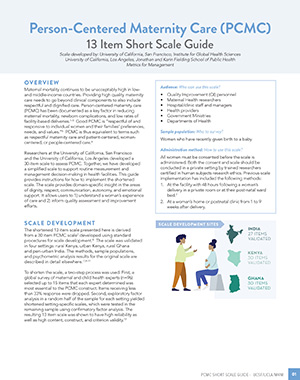 Atención de maternidad centrada en la persona (PCMC): guía breve de 13 ...